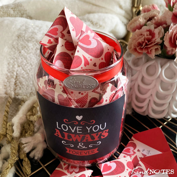 Love You Always Romantic Notes in Jar | KindNotes: Jar of SMILES