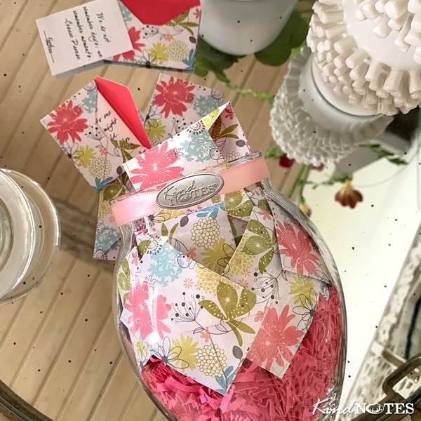 Unique Refreshing Floral Jar of Notes | KindNotes: Jar of SMILES