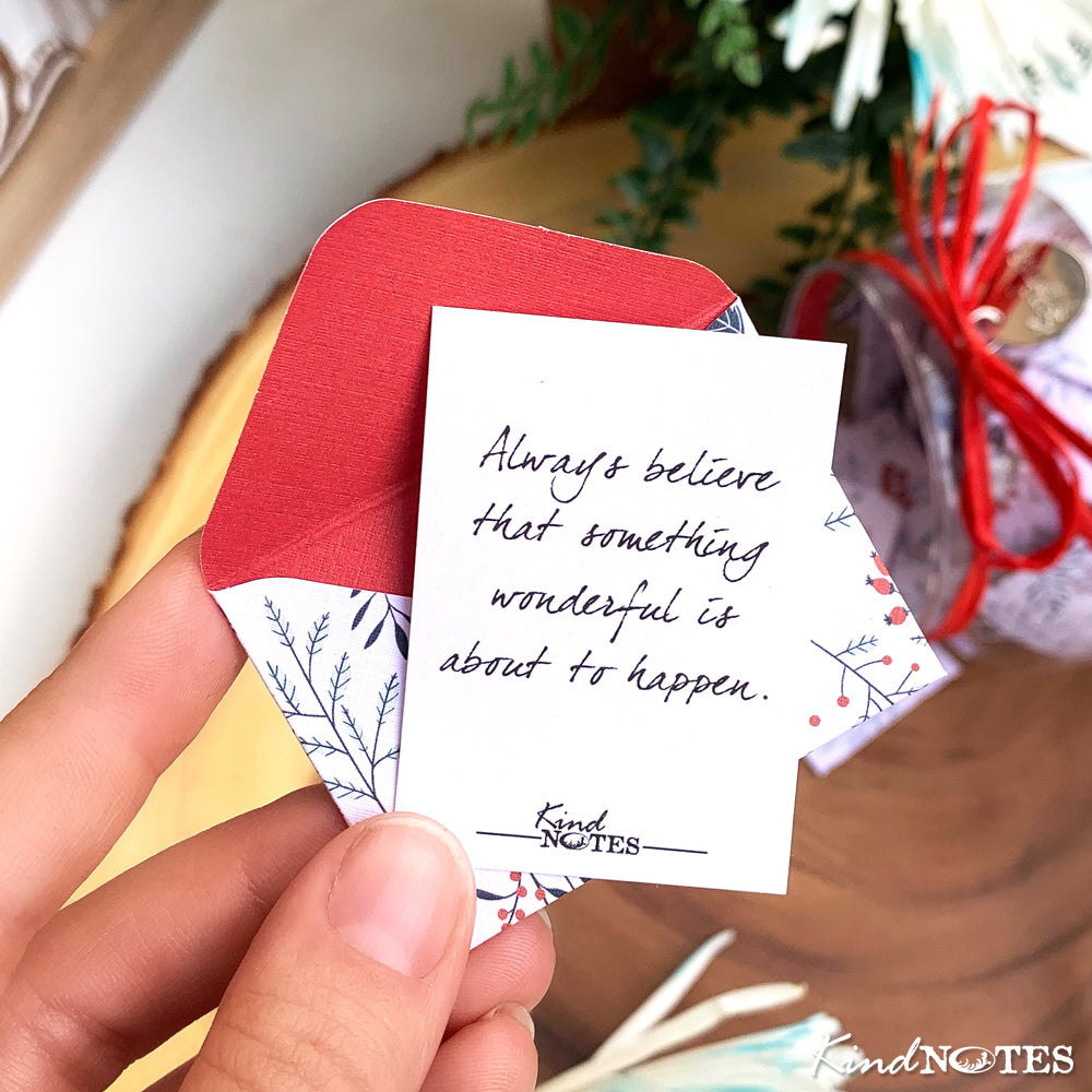 Twigs & Berries Holiday Gift Jar of Notes | KindNotes: Jar of SMILES